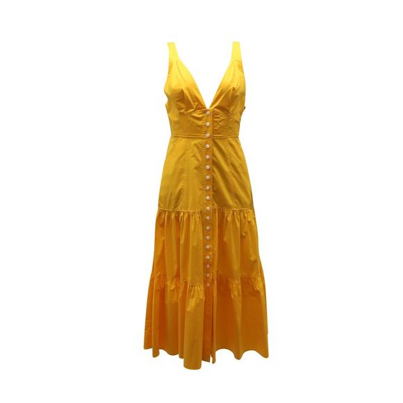 A.L.C. | Dresses | Alc Jordyn Tiered Midi Dress In Yellow Cotton | Poshmark
